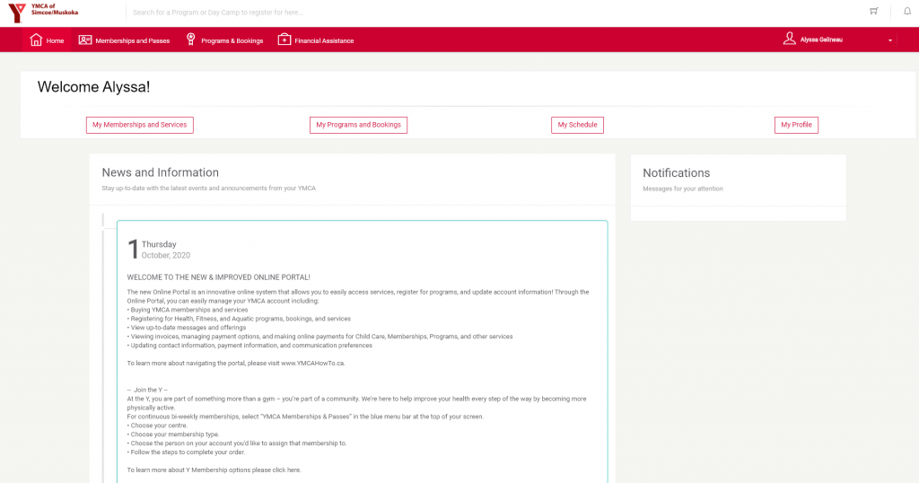 YMCA Online Portal | YMCA of Simcoe/Muskoka
